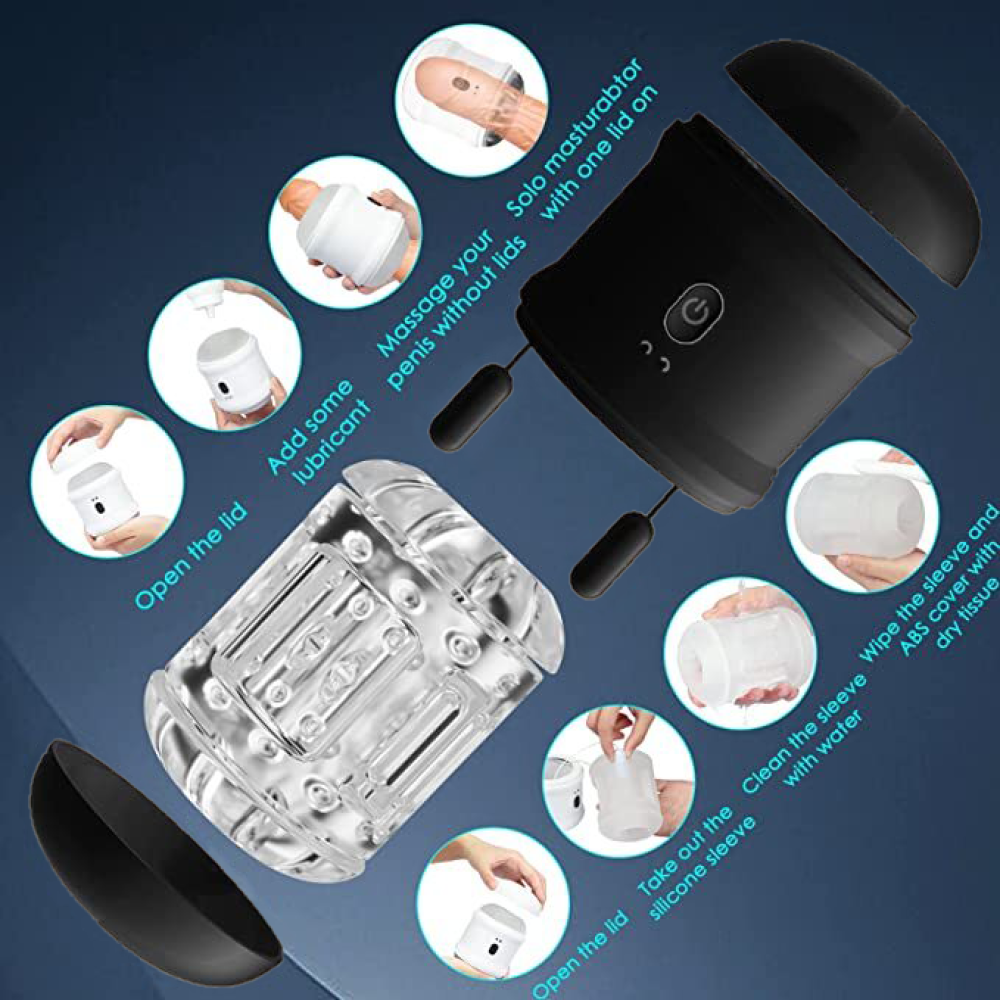 Vibrating Dual Open-Ended Male Stroker - GUN OIL®